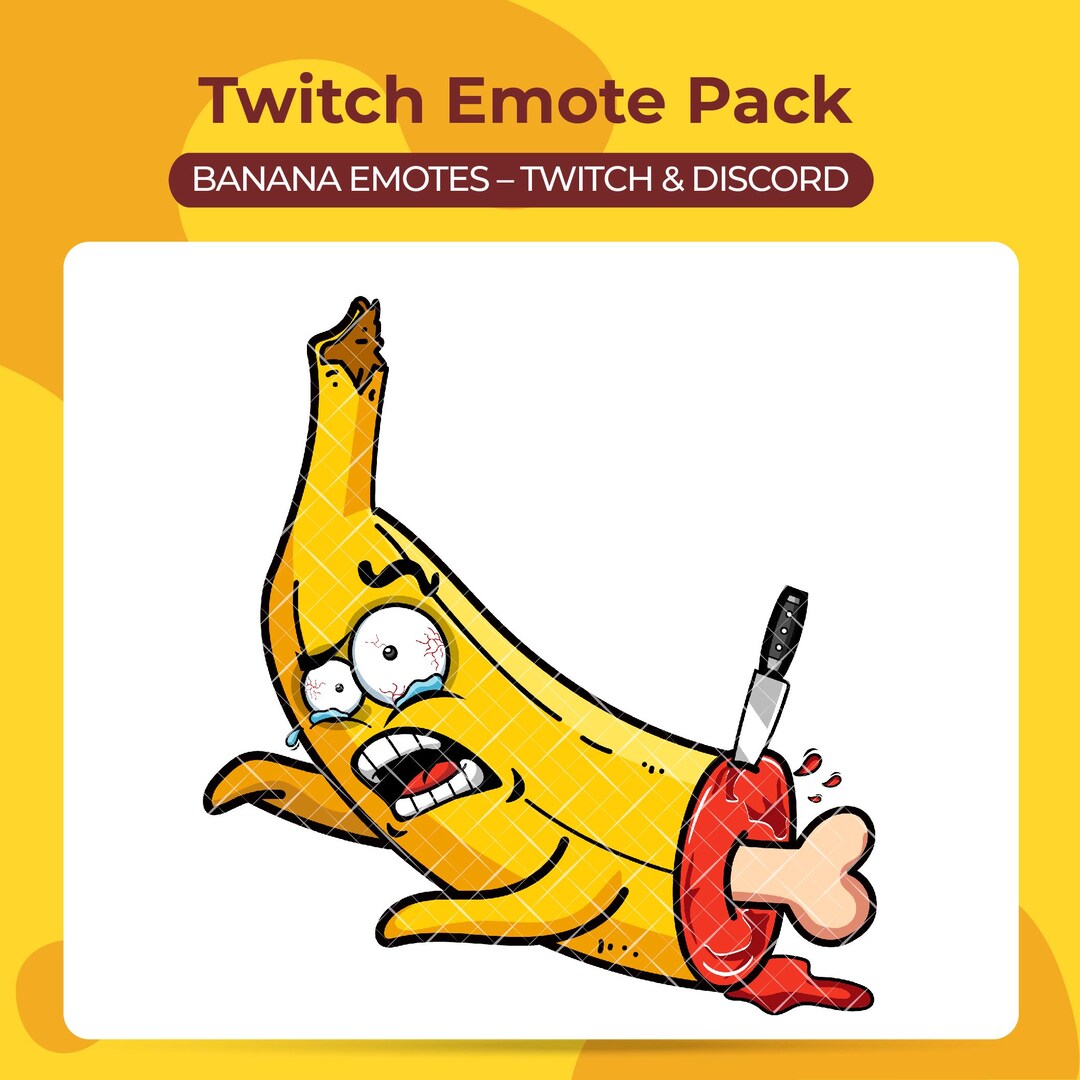 Stabbed Banana Emote – Twitch & Discord, Funny Hurt Banana Emote Pack ...