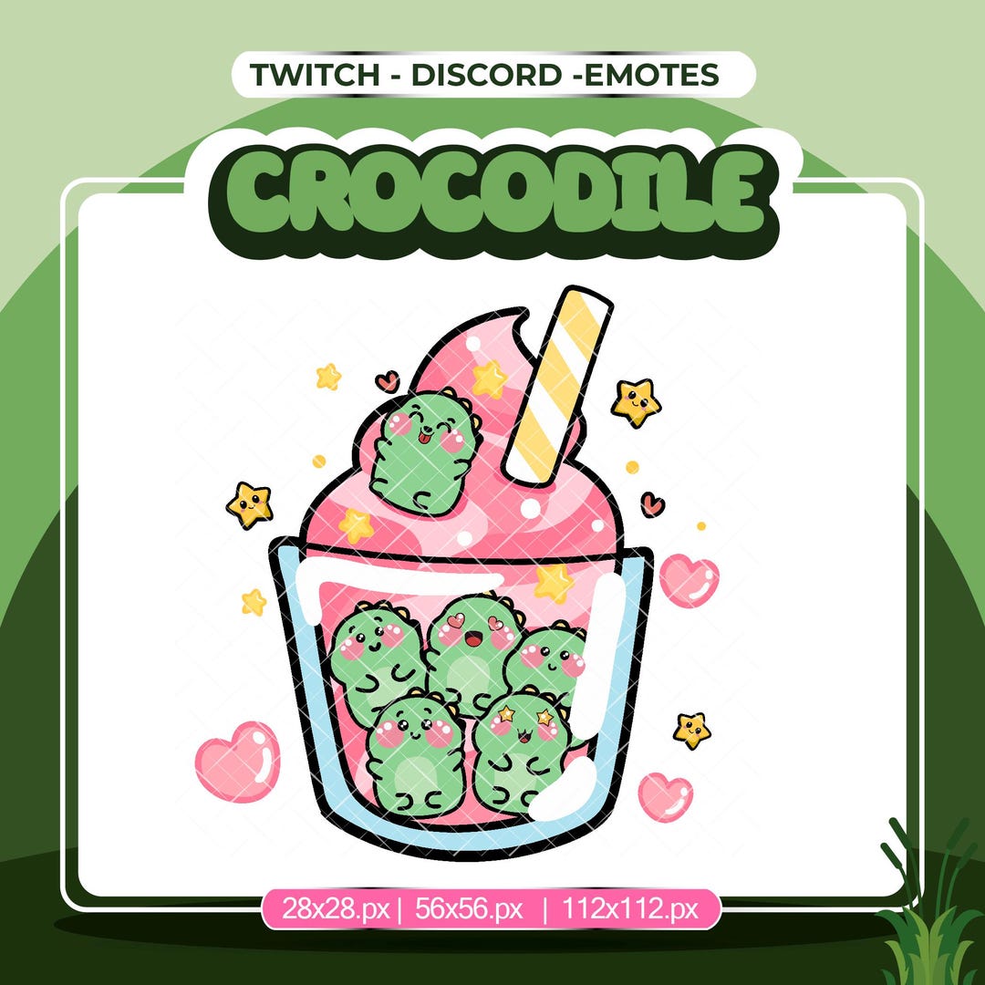 Kawaii Gator Ice Cream Emoji | Cute Animal Emote | Funny Summer PNG ...