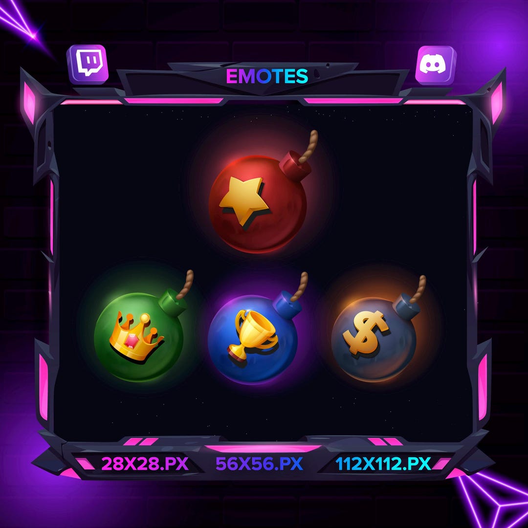 Game Bomb Emotes Crown, Trophy Dollar Icons for Twitch & Discord ...