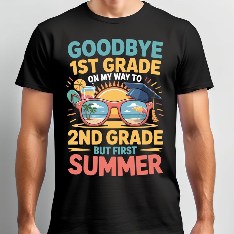 Goodbye 1st Grade Hello 2nd Grade PNG, Last Day of School (digital ...