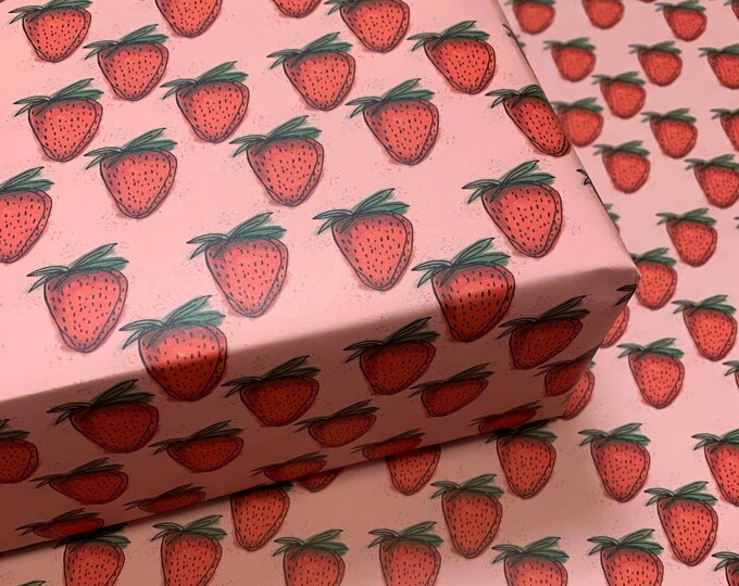 Strawberry Shortcake Wrapping Paper (4 Pieces) - Etsy