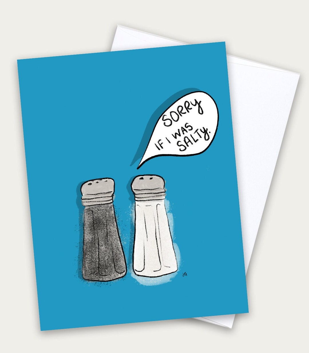 Sorry I Was Salty Illustrated Funny Sorry Card - Etsy