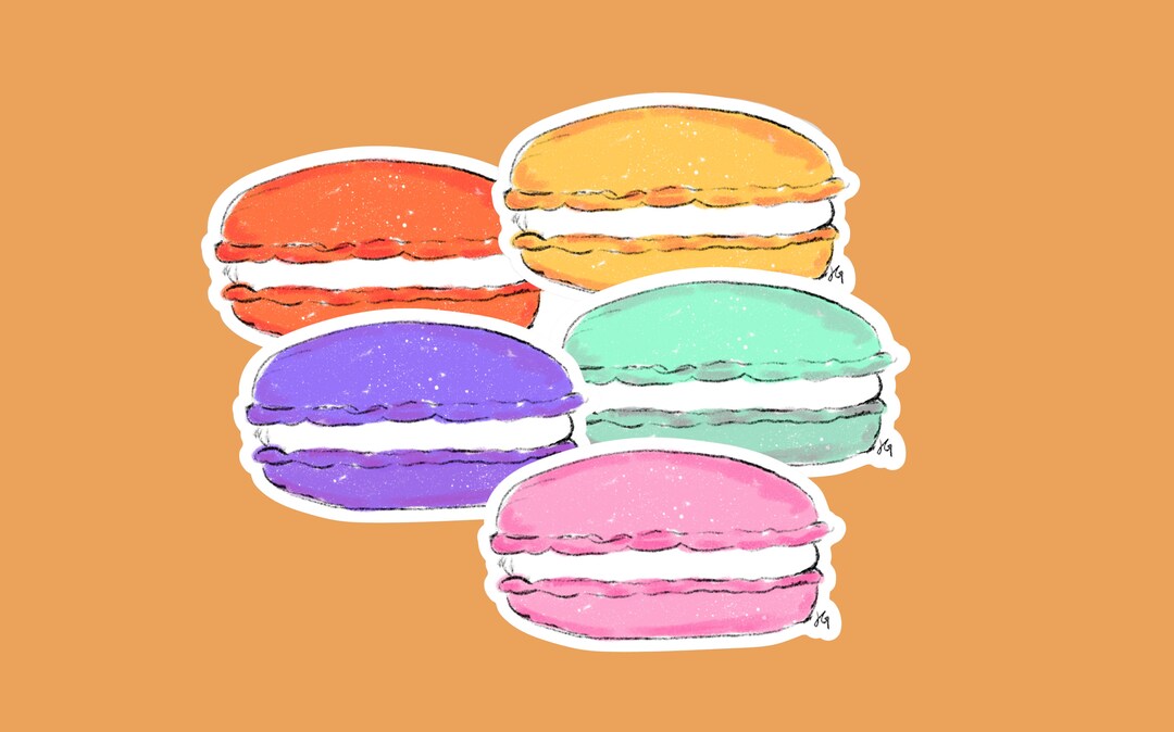 Macaron Stickers Pack of 5 - Etsy