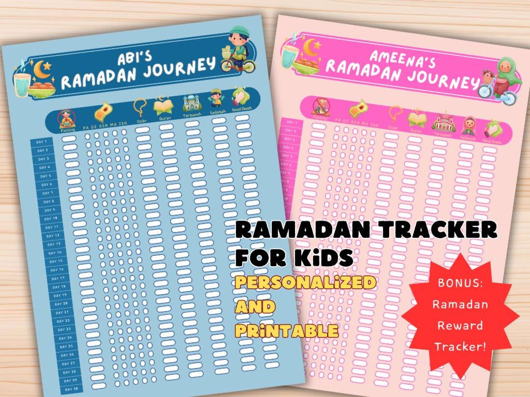 Ramadan Tracker for Kids Ramadan Journey Kids Salah Fasting Taraweeh ...