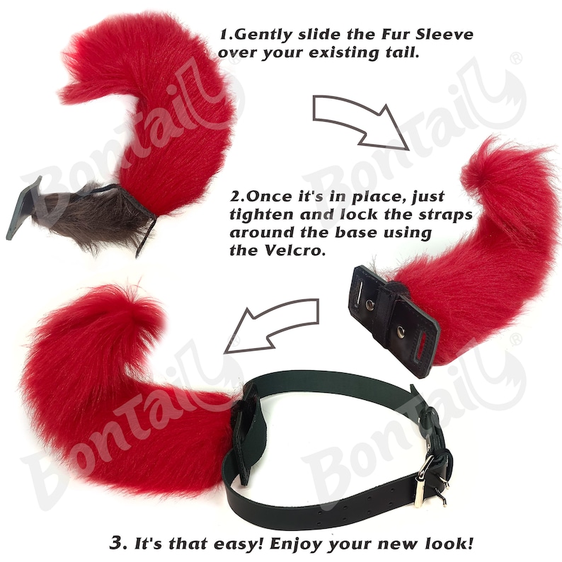 Faux Fur Show Tail Sleeve – 22" Sable Soft Fur Cover for Furry ...