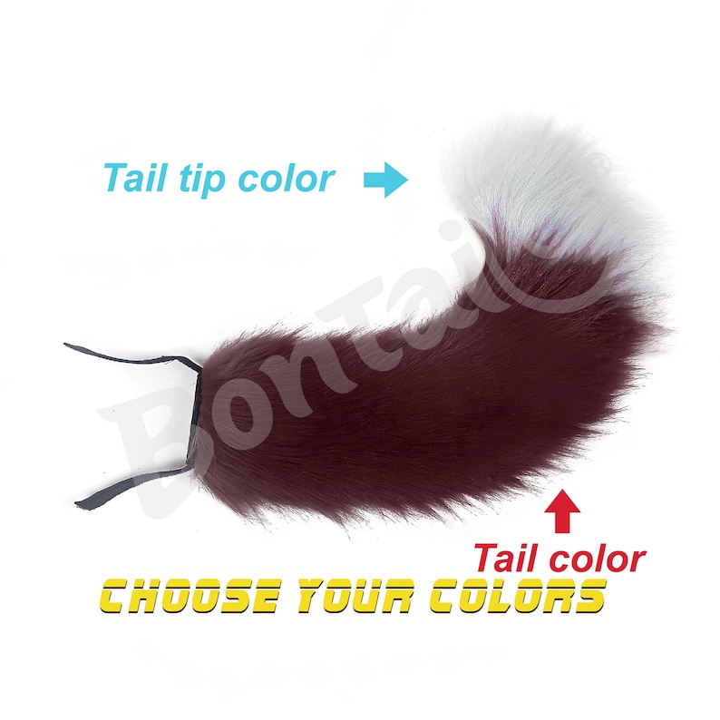 Pup Show Tail Sleeve – 24" Dual-color Fur Cover With Custom Tip for 20 ...