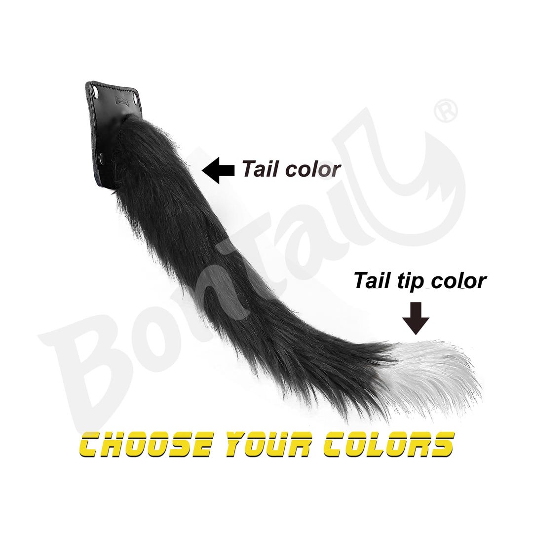 Faux Fur Show Tail Harness – 22" Two-tone Super Motion Tail With Custom ...