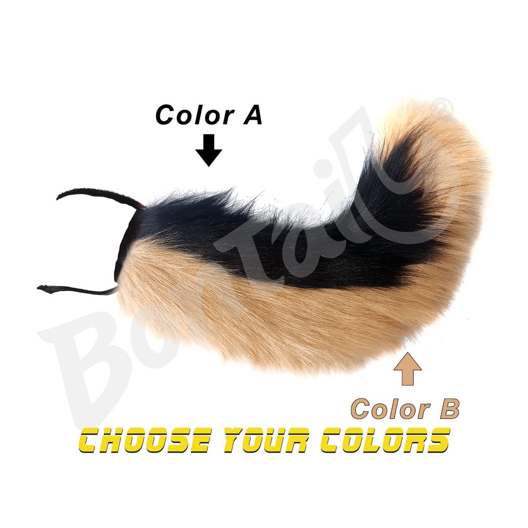 Pup Show Tail Sleeve – 24" Two-tone Fur Cover With Custom Top & Bottom ...