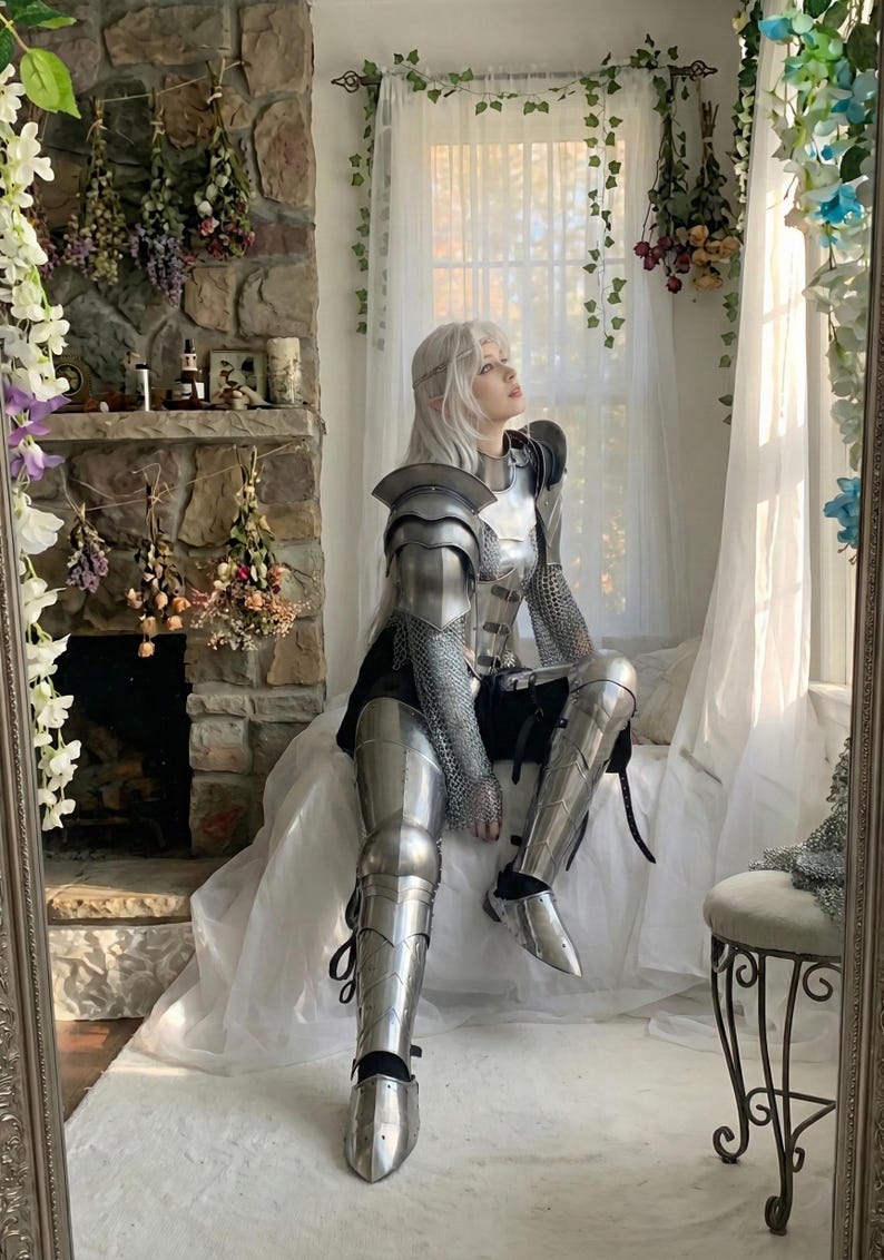 Women's Full Body Steel Plate LARP Armor Set With Chainmail - Etsy