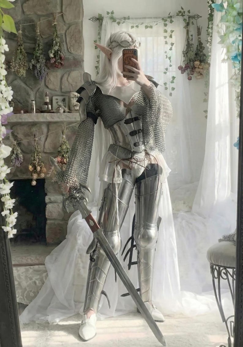 Women's Full Body Steel Plate LARP Armor Set With Chainmail - Etsy