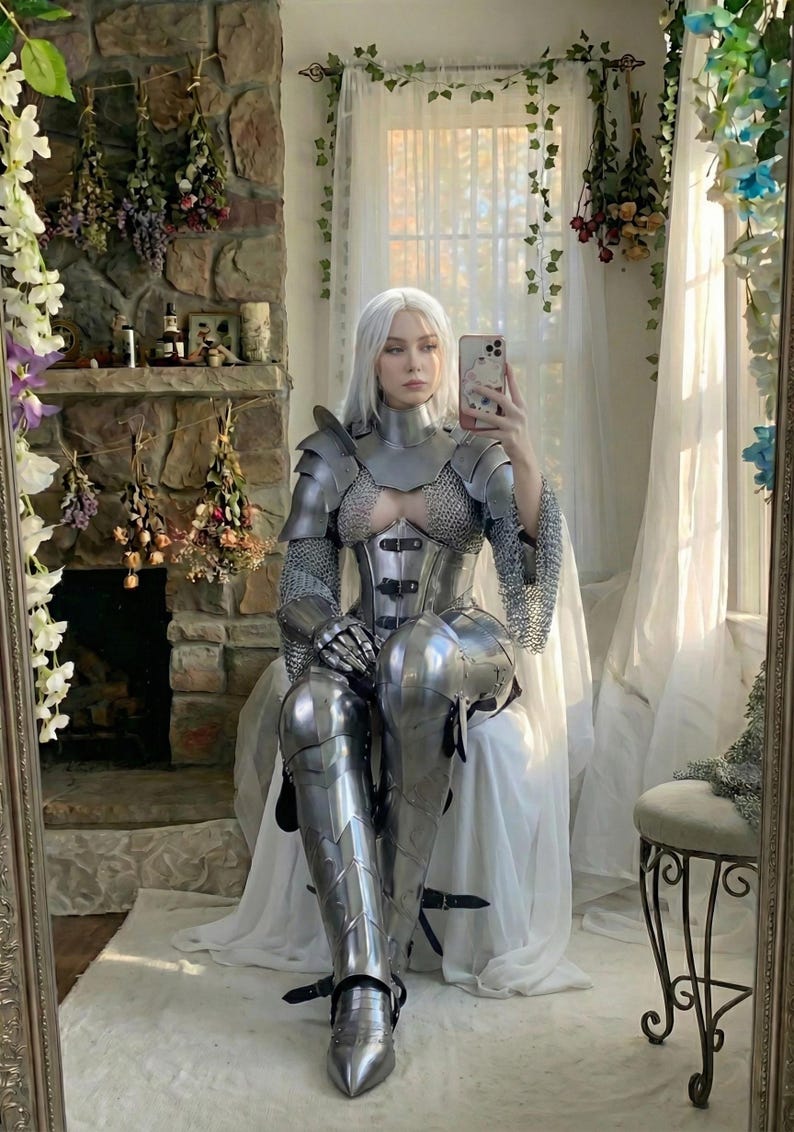 Women's Full Body Steel Plate LARP Armor Set With Chainmail - Etsy