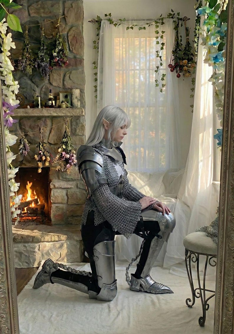 Women's Full Body Steel Plate LARP Armor Set With Chainmail - Etsy