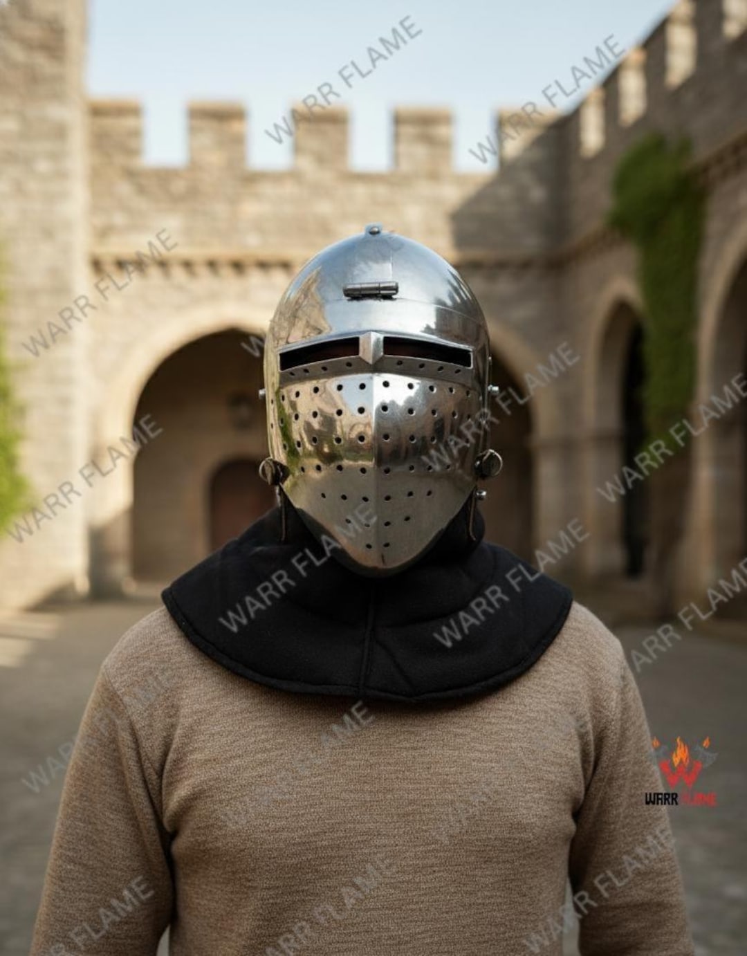 14 Gauge Steel Medieval Knight Helmet | Handmade Visored Helmet for ...