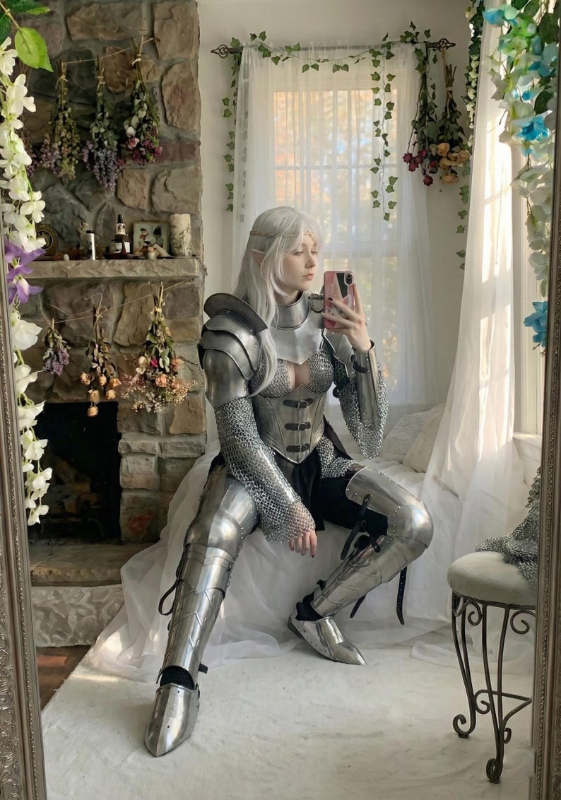 Women's Full Body Steel Plate LARP Armor Set With Chainmail - Etsy ...