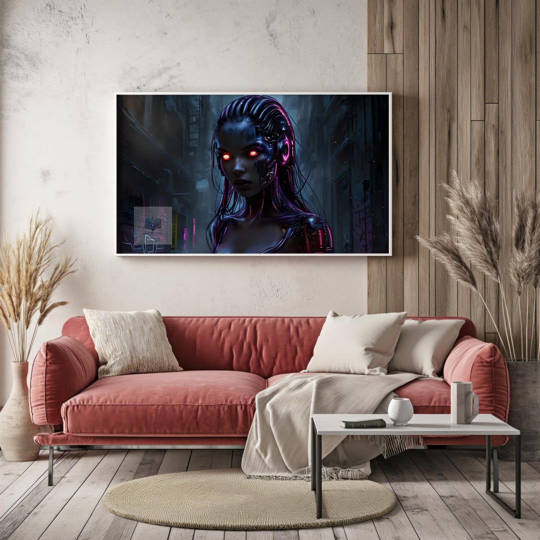 Cyberpunk Neo City Female Cyborg Alley Wall Art Digital Download - Etsy