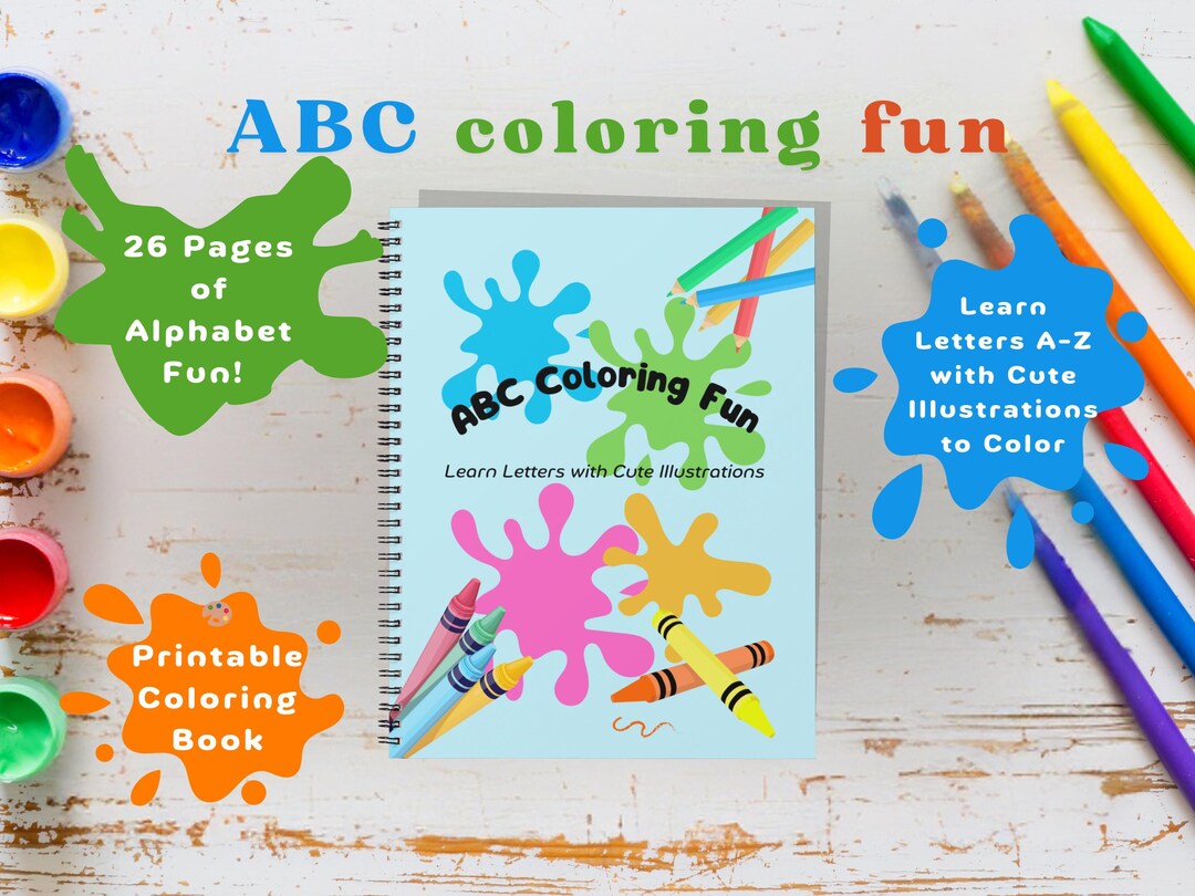 Printable Kids Coloring Book – Fun Alphabet A-Z With Cute Images to ...