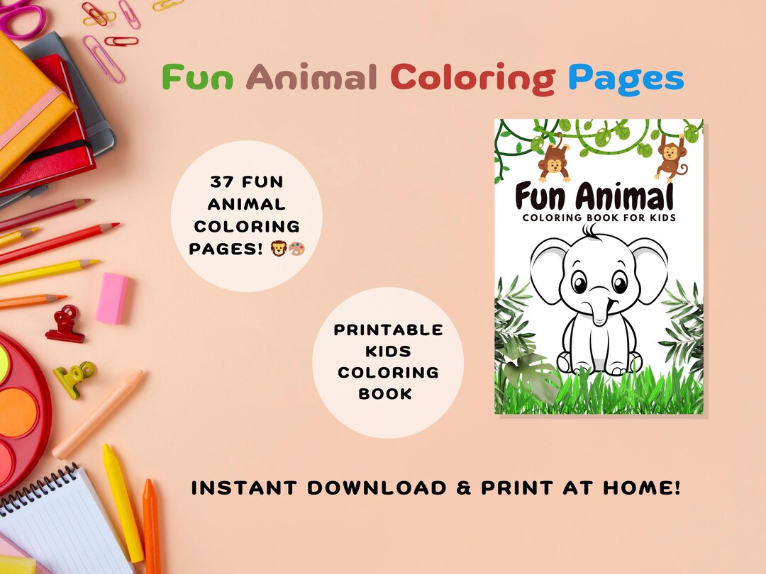 Printable Kids Coloring Book | Fun Animal Coloring Pages for Kids ...