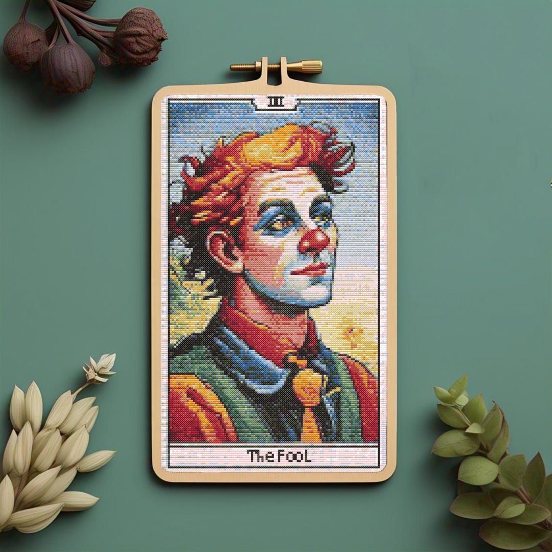 Cross Stitch Pattern 'the Fool' Tarot Card - Nostalgic Tarot - Retro ...