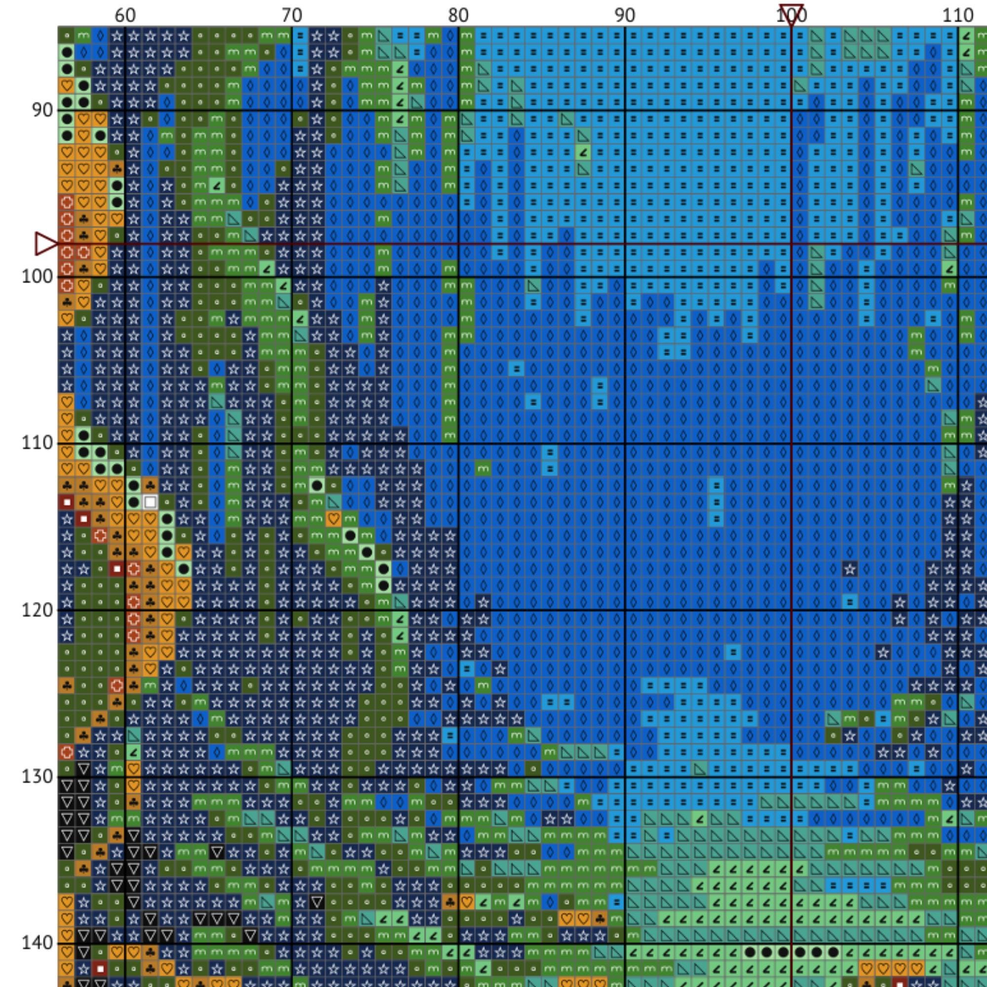 Underwater Scene Cross Stitch Pattern PDF, Ocean Kelp Forest Embroidery ...