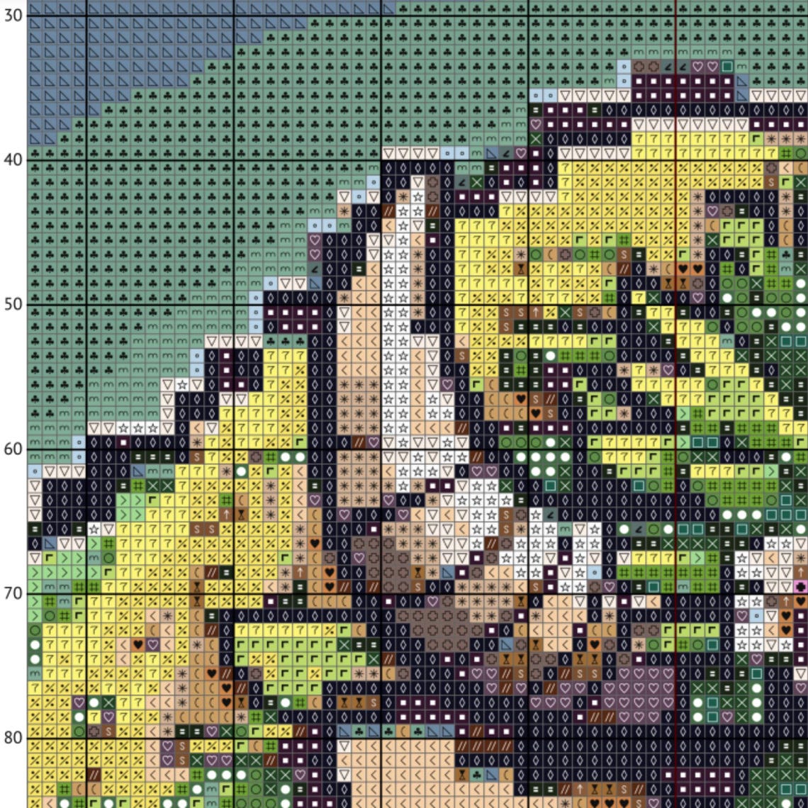 Floral Bison Cross Stitch Pattern, Bison Spring Mini Modern X-stitch ...