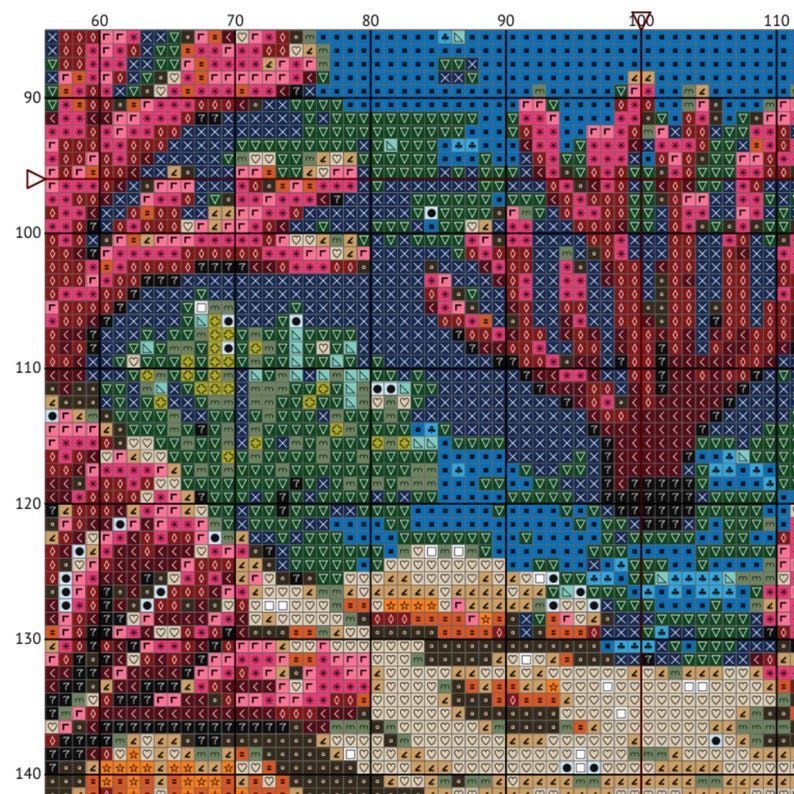 Coral Reef Cross Stitch Pattern PDF, Ocean Scene Embroidery, Underwater ...