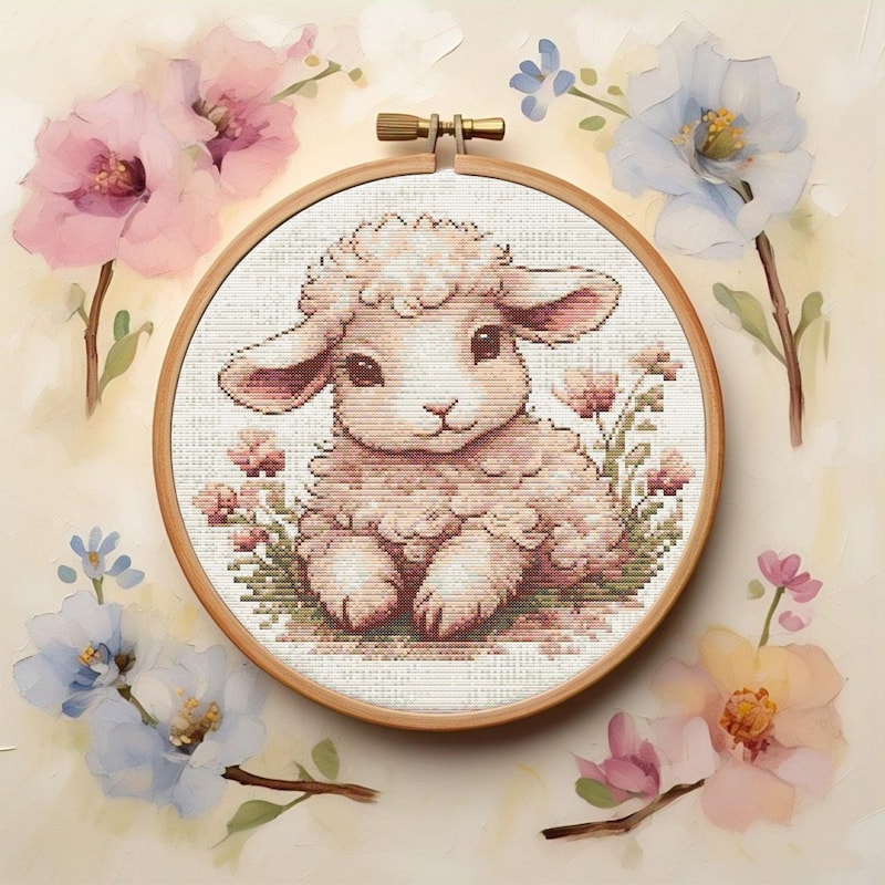 Lamb Cross Stitch - Etsy