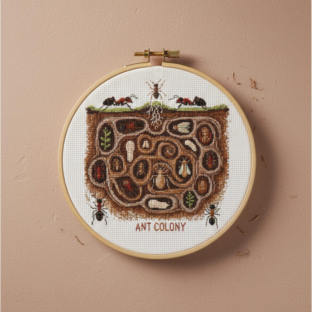 Ant Colony Cross Stitch Pattern, Underground Insect World PDF, Digital ...