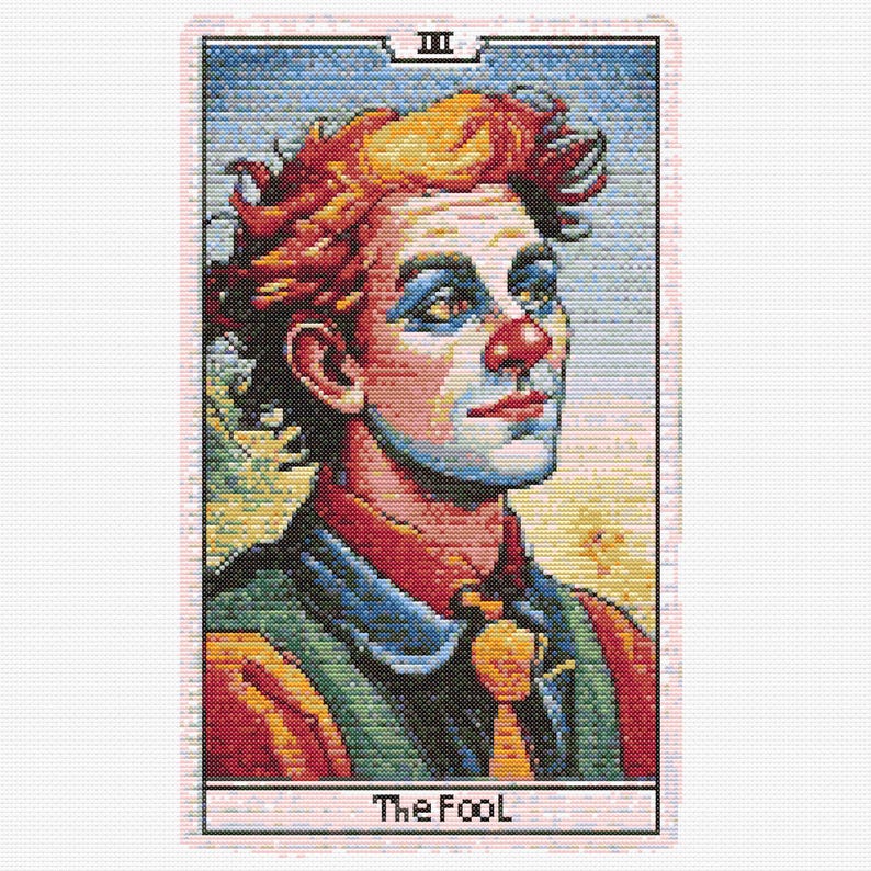 Cross Stitch Pattern 'the Fool' Tarot Card - Nostalgic Tarot - Retro ...