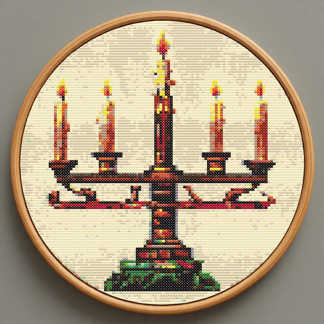Vintage Candelabra Cross Stitch Pattern PDF, Beginner Gothic ...