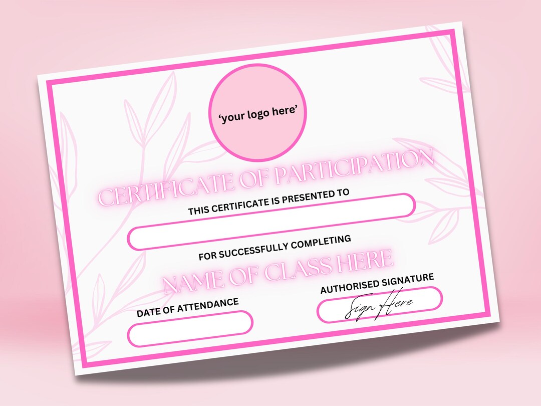 Editable Certificate Template – Customisable Award & Diploma Design ...
