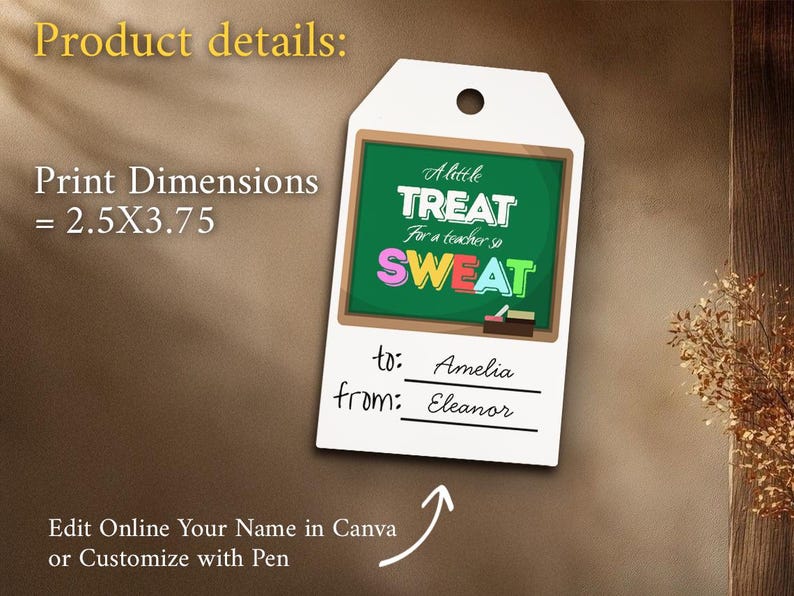 Teacher Appreciation Gift Tags: Printable Thank You Cards (canva ...