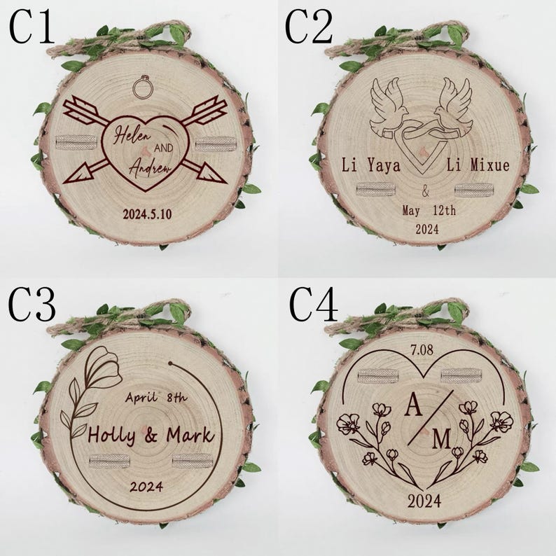 Custom Wooden Ring Box for Wedding Ceremony,proposal Holder Bridal Gift ...