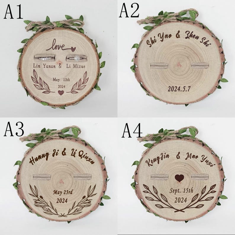 Custom Wooden Ring Box for Wedding Ceremony,proposal Holder Bridal Gift ...