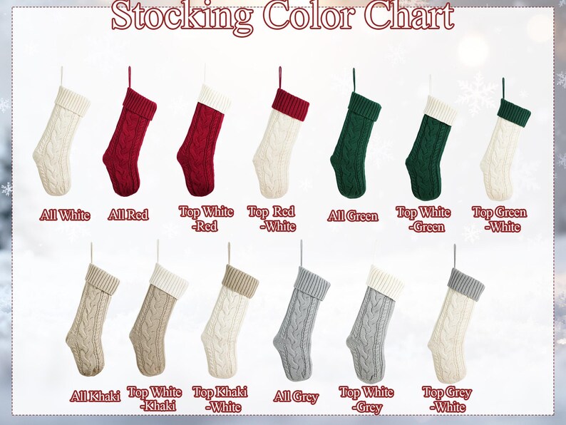 2025 Embroidered Christmas Stocking, Knitted Family Stocking ...