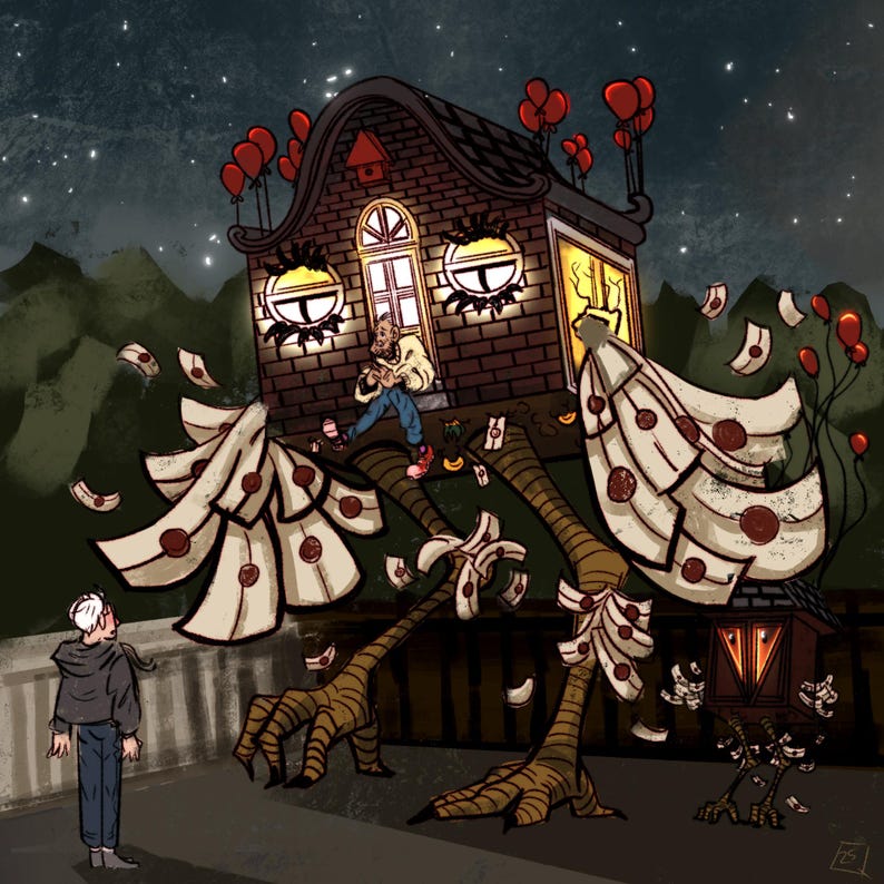 MONSTER HOUSE // Baba Yaga Taskmaster House Illustration // Alex Horne ...