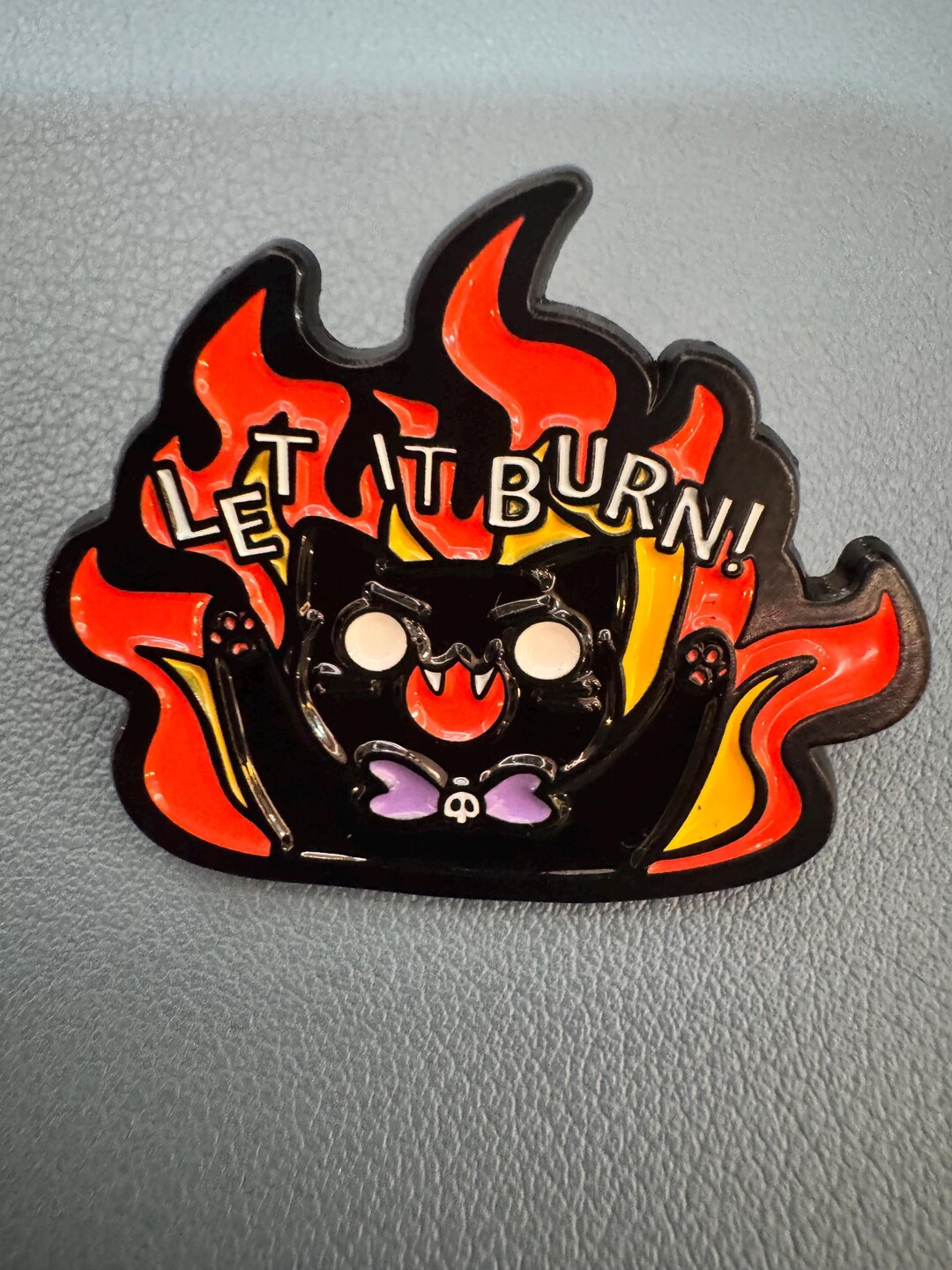 Let It Burn Cat Enamel Pin – Sarcastic Goth Accessory - Etsy
