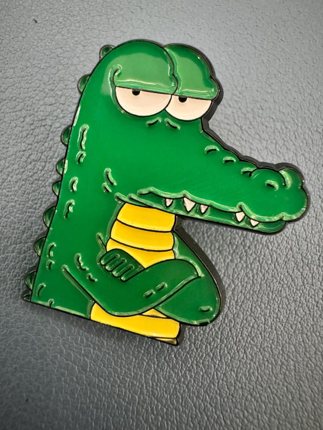 Grumpy Crocodile Enamel Pin | Funny Reptile Lapel Pin, Gator Mood ...