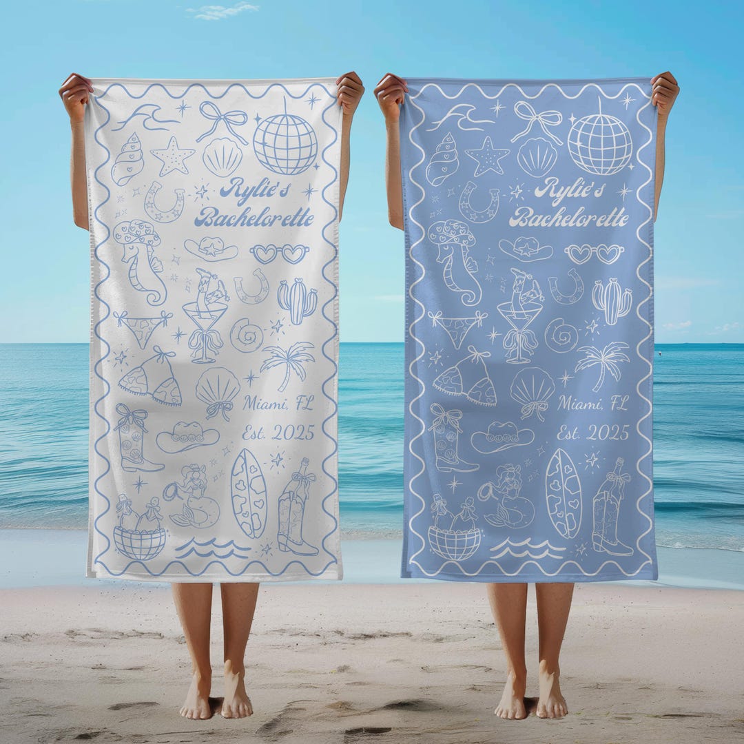 Personalized Bachelorette Beach Towel,bachelorette Matching Towels ...