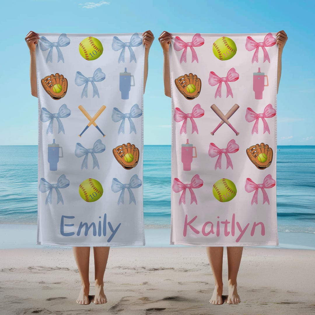 Personalized Softball Beach Towels,softball Gifts for Girls,custom ...