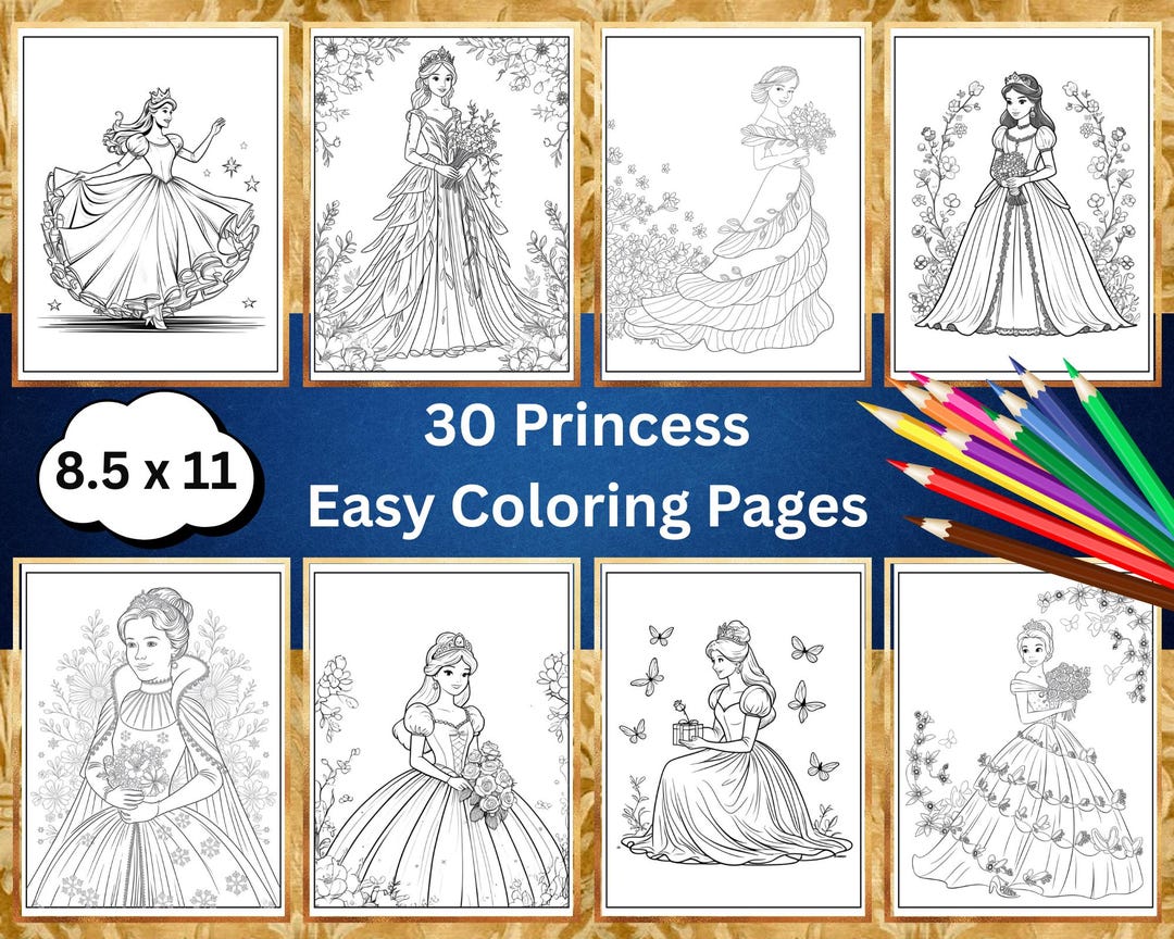 Princess Coloring Pages for Kids, 30 Magical Princess Cartoon PDF ...