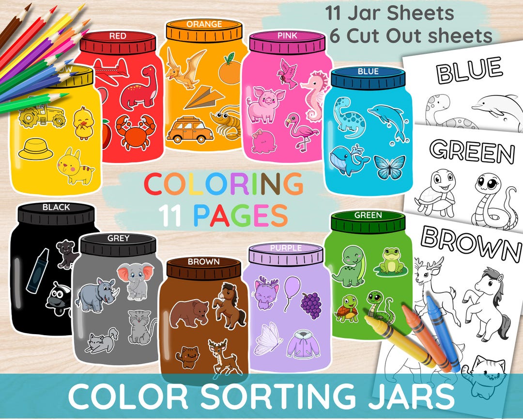 Color Matching Kids Activity, Color Matching in Jars, Kindergarten ...