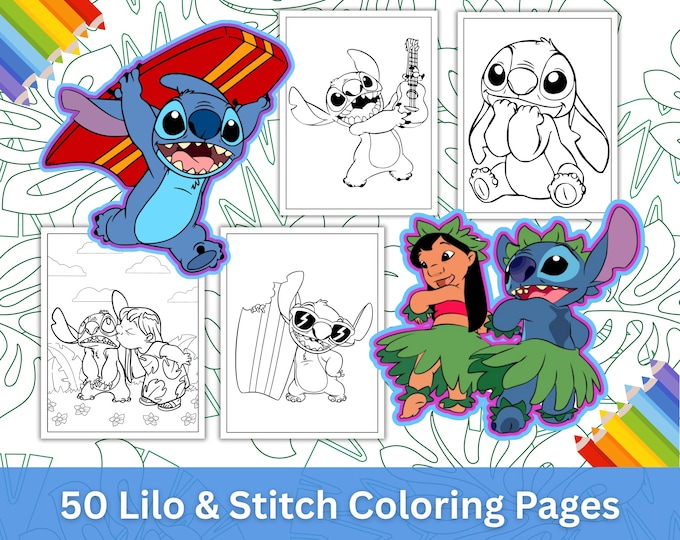 Stitch Coloring Book - Personalised Coloring Book - Stitch Party ...