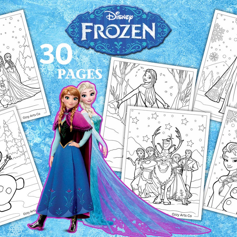 Coloring Pages Elsa - Etsy Canada
