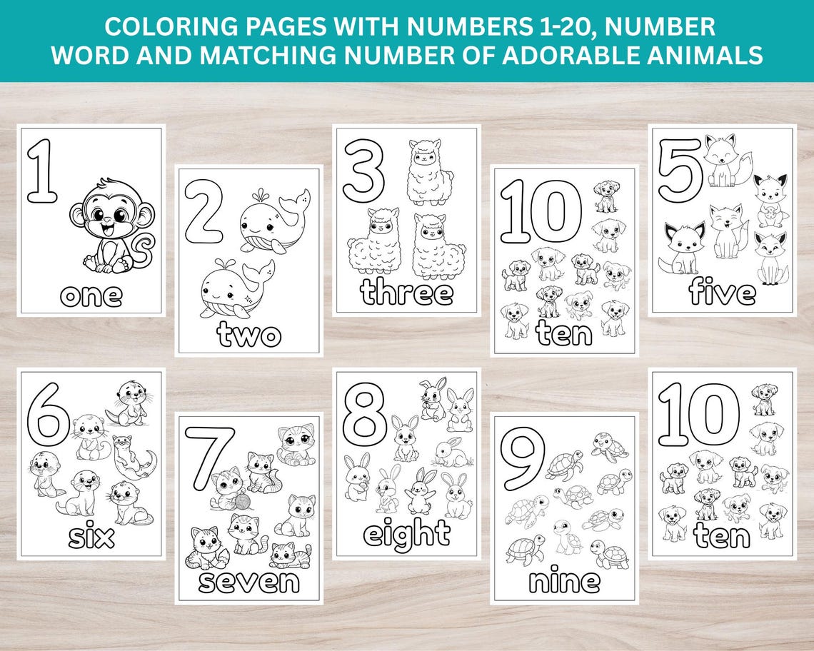 20 Printable Numbers Coloring Pages PDF, Coloring Pages for Kids ...