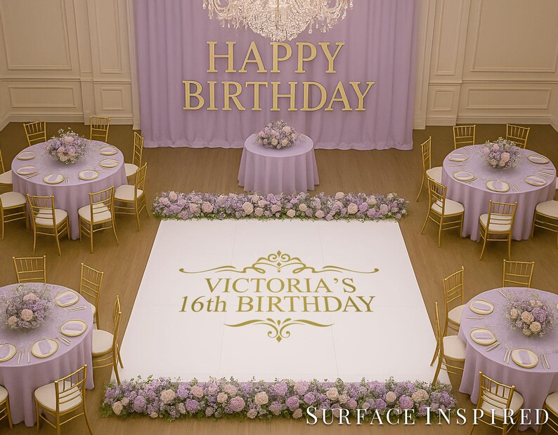 Birthday Party Floor Decal for Dance Floors - Birthday Party Decor ...