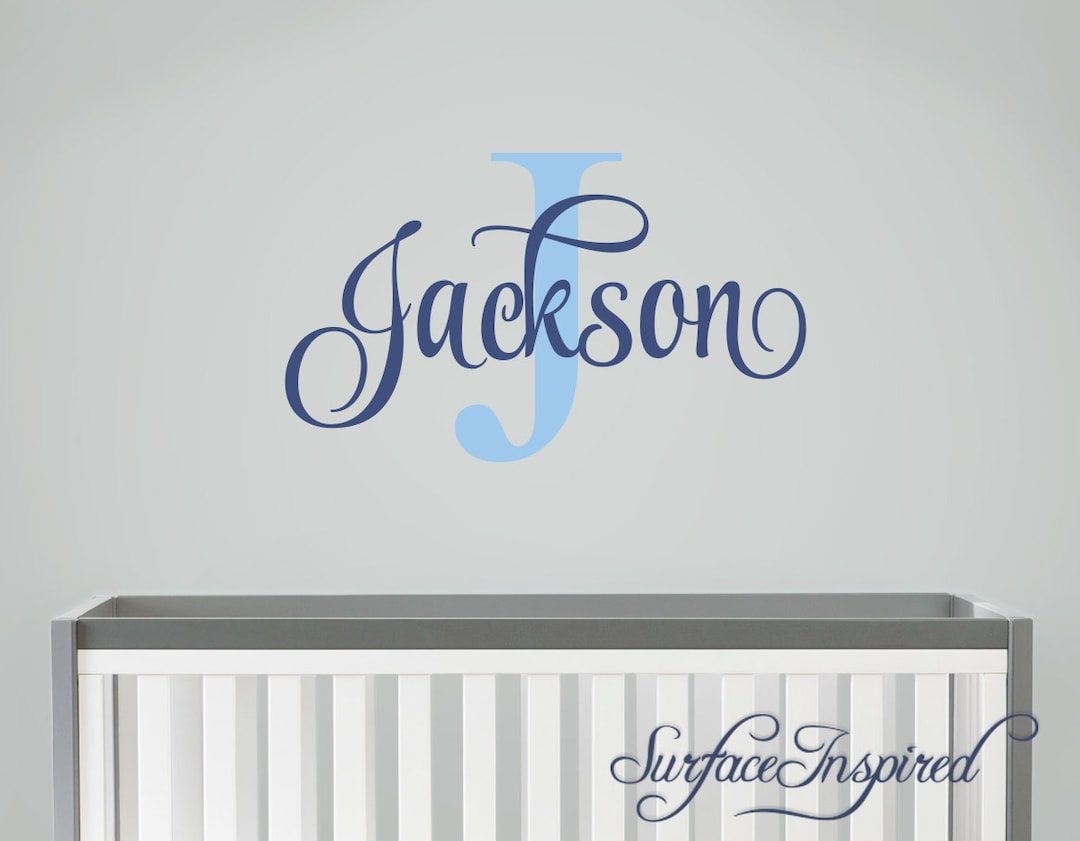 Nursery Wall Decals. Jackson With Swirls Name Wall Decal for Boys and ...