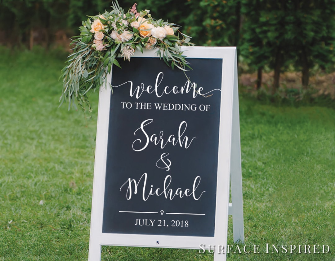 Wedding Decor Sign Welcome Decal Chalkboard Decals Welcome to the ...