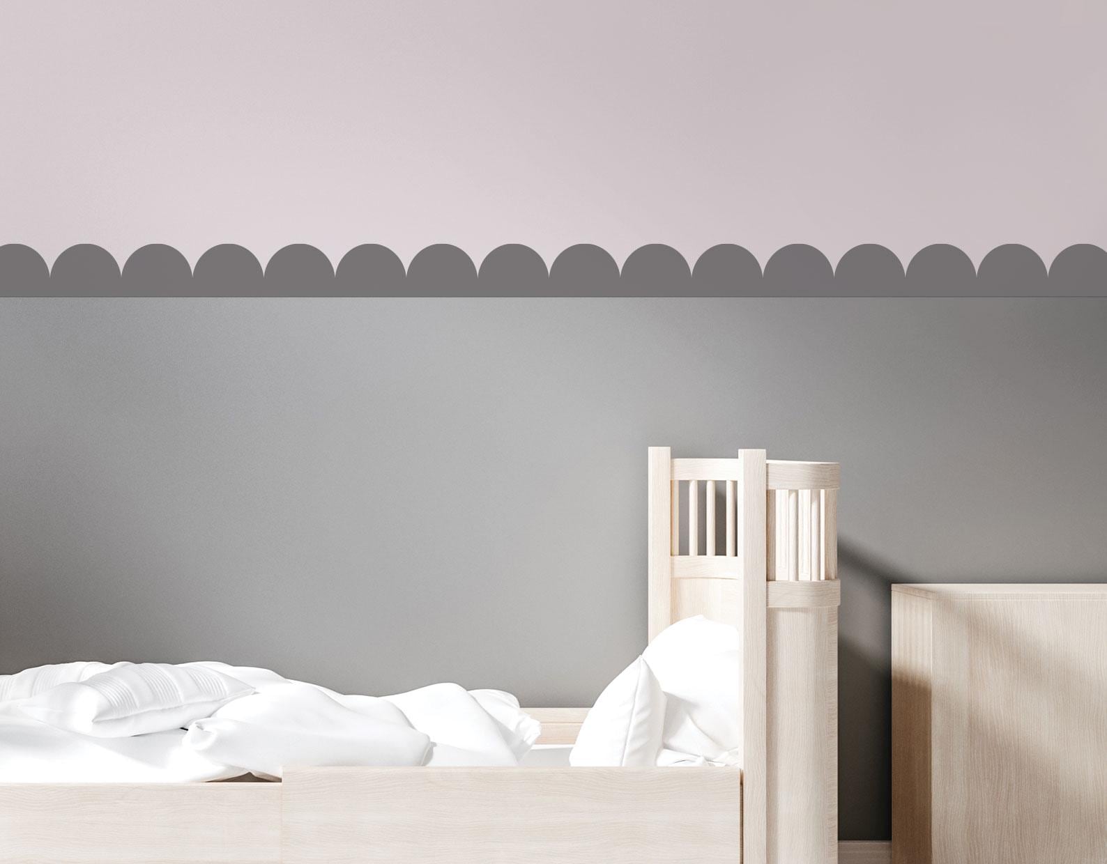 Scallop Wall Border Decal - Removable Wall Stickers for Nursery, Kids ...