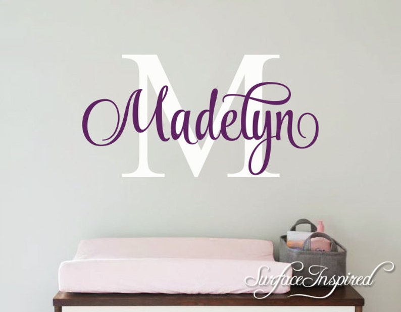 Wall Decals Nursery Kids Name With Swirls Name Wall Decal for Boys and ...