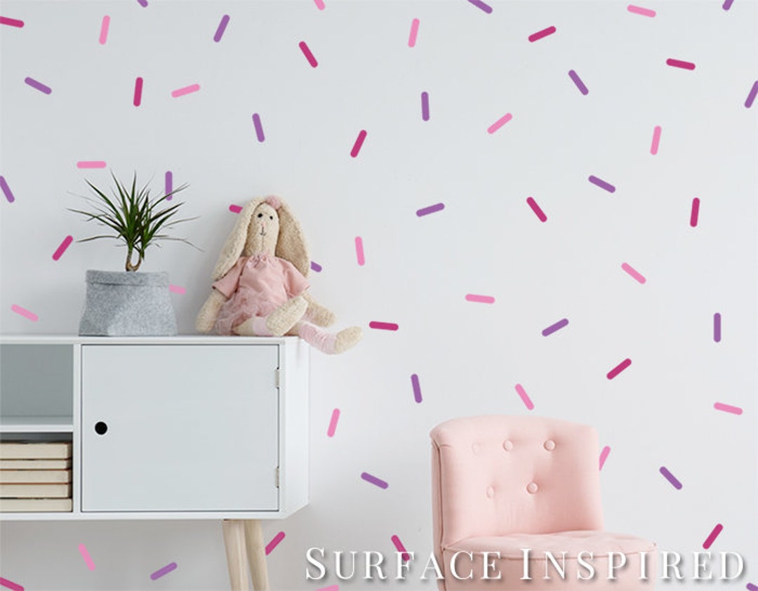 Sprinkle Wall Decals, Set of 162 Confetti Wall Decal in 3 Different ...